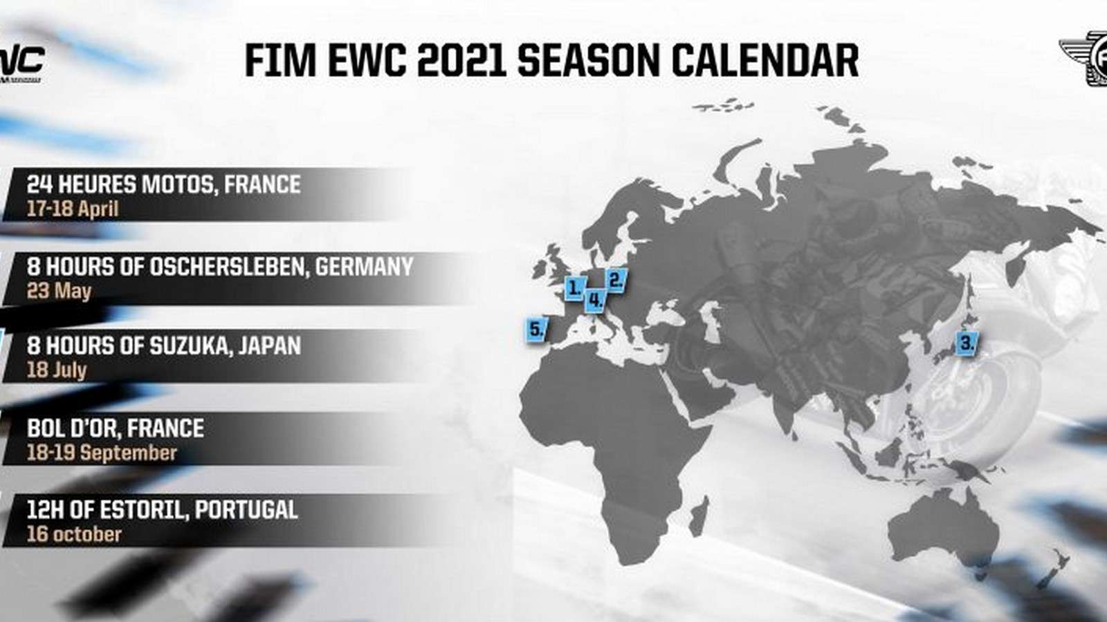 ตารางการแข่งขันทั้ง 5 รายการใน FIM EWC ปี 2021 - Webike ThailandWebike Thailand
